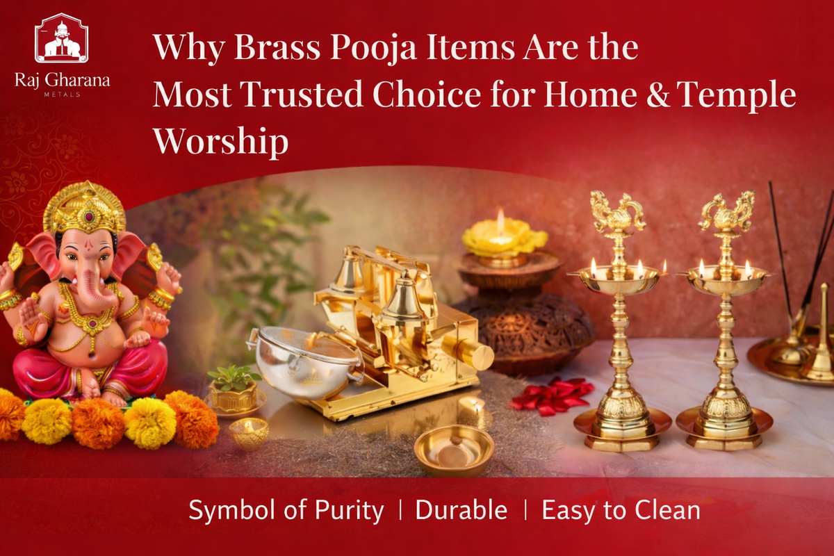 Brass Pooja Items for Home & Temple | Raj Gharana Metals