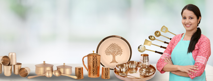 Bronze Utensils Set - 100% Pure Kansa Bartan by Raj Gharana Metals