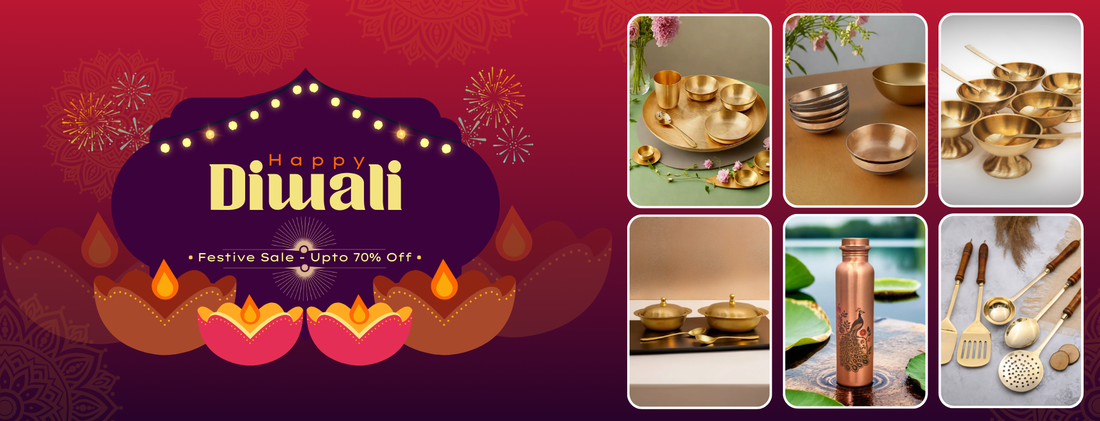 Bronze Utensils Set - 100% Pure Kansa Bartan by Raj Gharana Metals